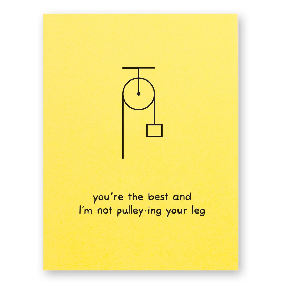 Engineer Thank You Graduation Card | Engineering Pulley Pun Simple ...