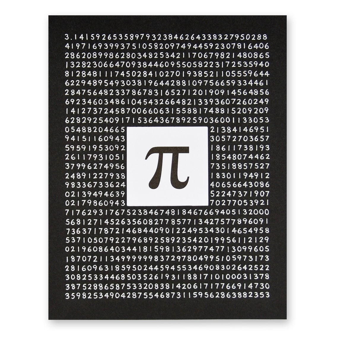 Pi Day Poster 3.14 digits 8 x 10 in Math Irrational Numbers | Etsy