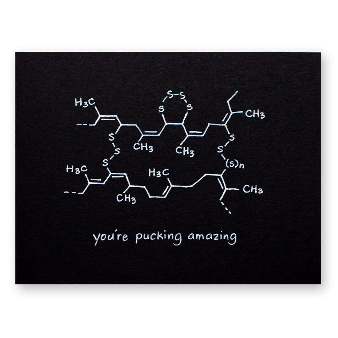 Ice Hockey Pun Card - You're Pucking Amazing - Chemistry Nerd Geek Card ...