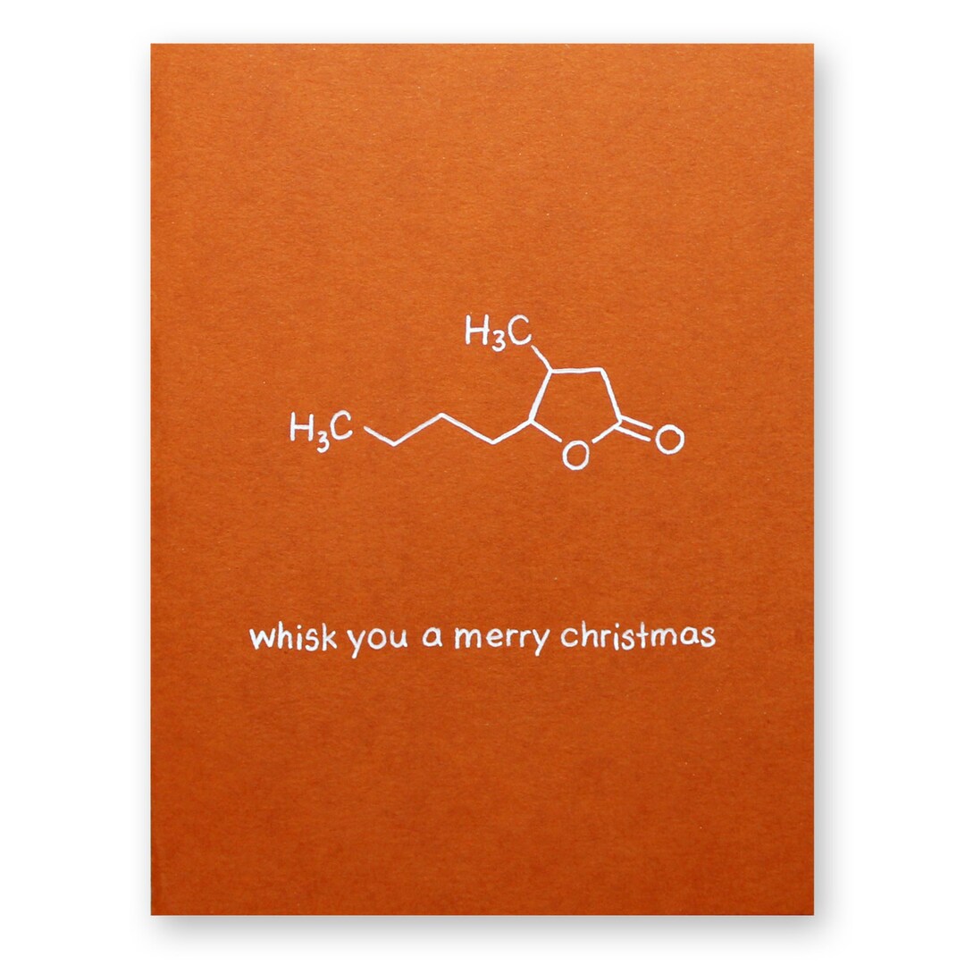 Whiskey Christmas Holiday Card Whisky Molecule Chemistry Card Geek Nerd ...