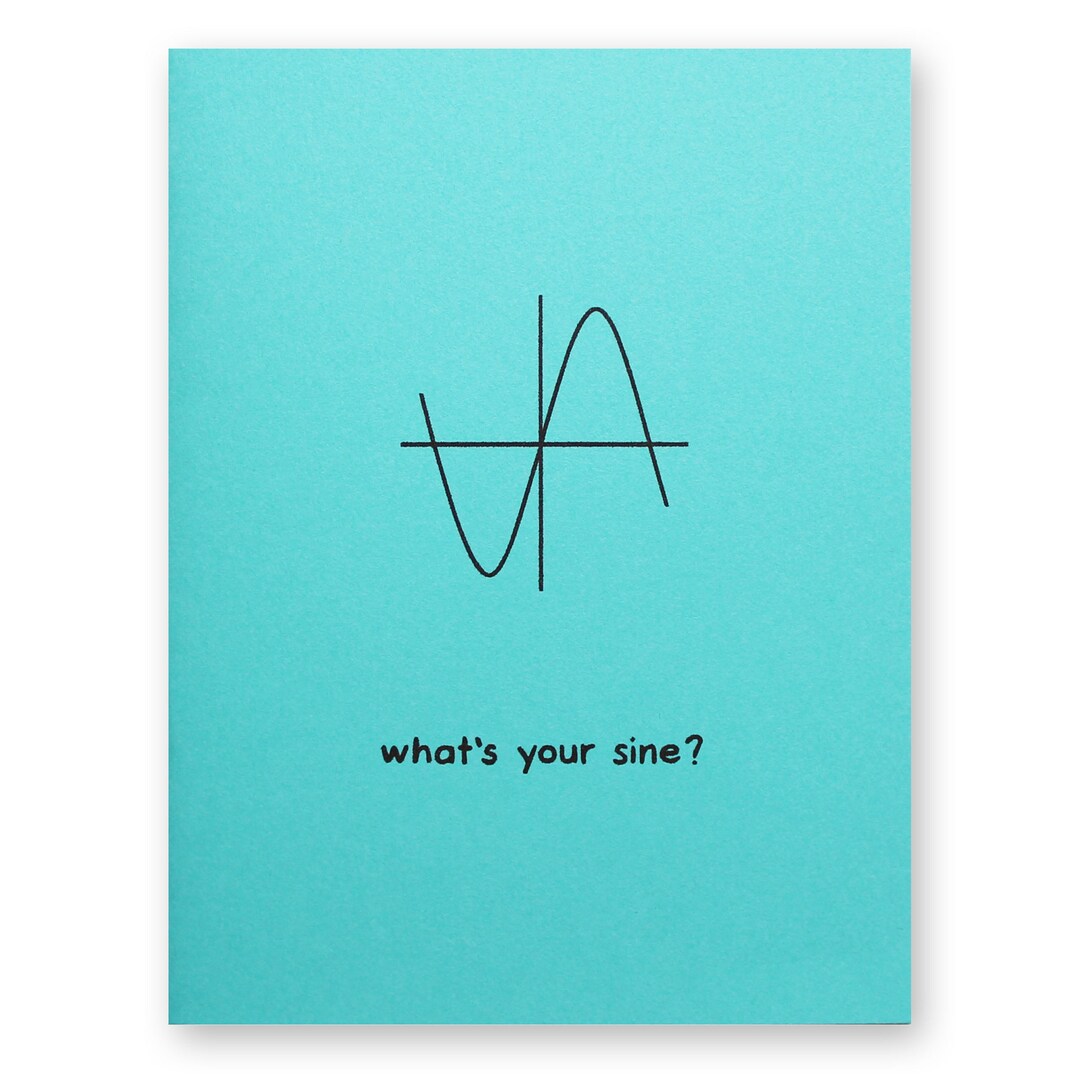 Nerdy Math Love Card - What's Your Sine Card - Sine Wave Nerd Geek Card ...