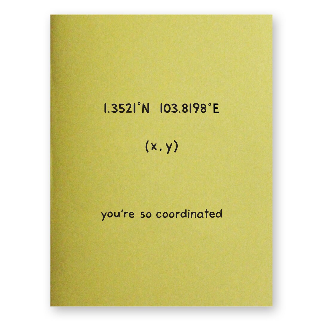 Maths Geography Coordinated Card | Math Coordinates Friendship Love ...