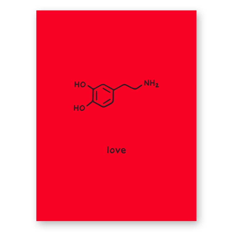 Chemistry Valentine Card Science Love Dopamine Molecule Nerd - Etsy