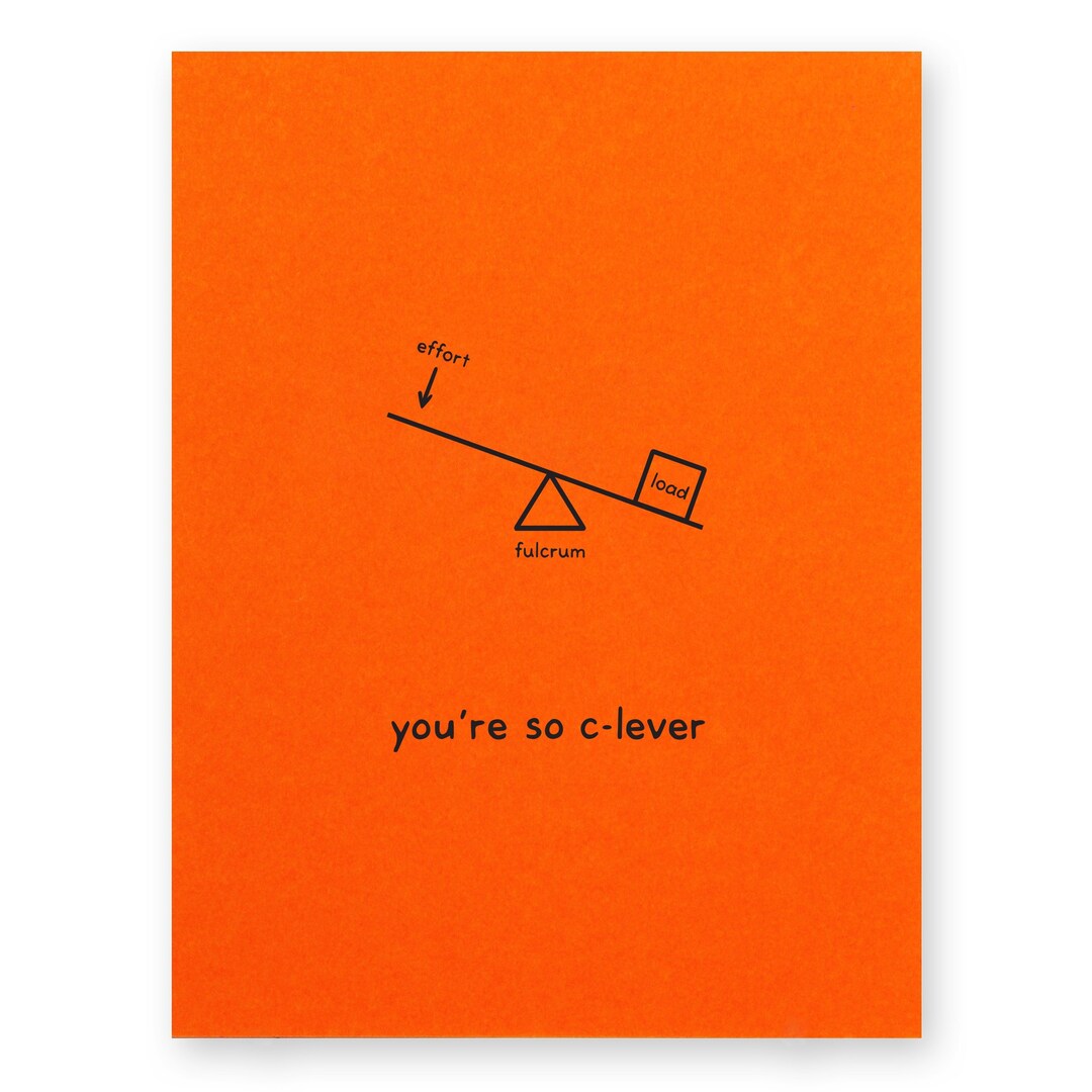 Engineer Graduation Card | Lever Pun Simple Machine Clever STEM Science ...