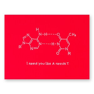 Biology Genetics Valentine Card | DNA Nucleotide Love Anniversary ...