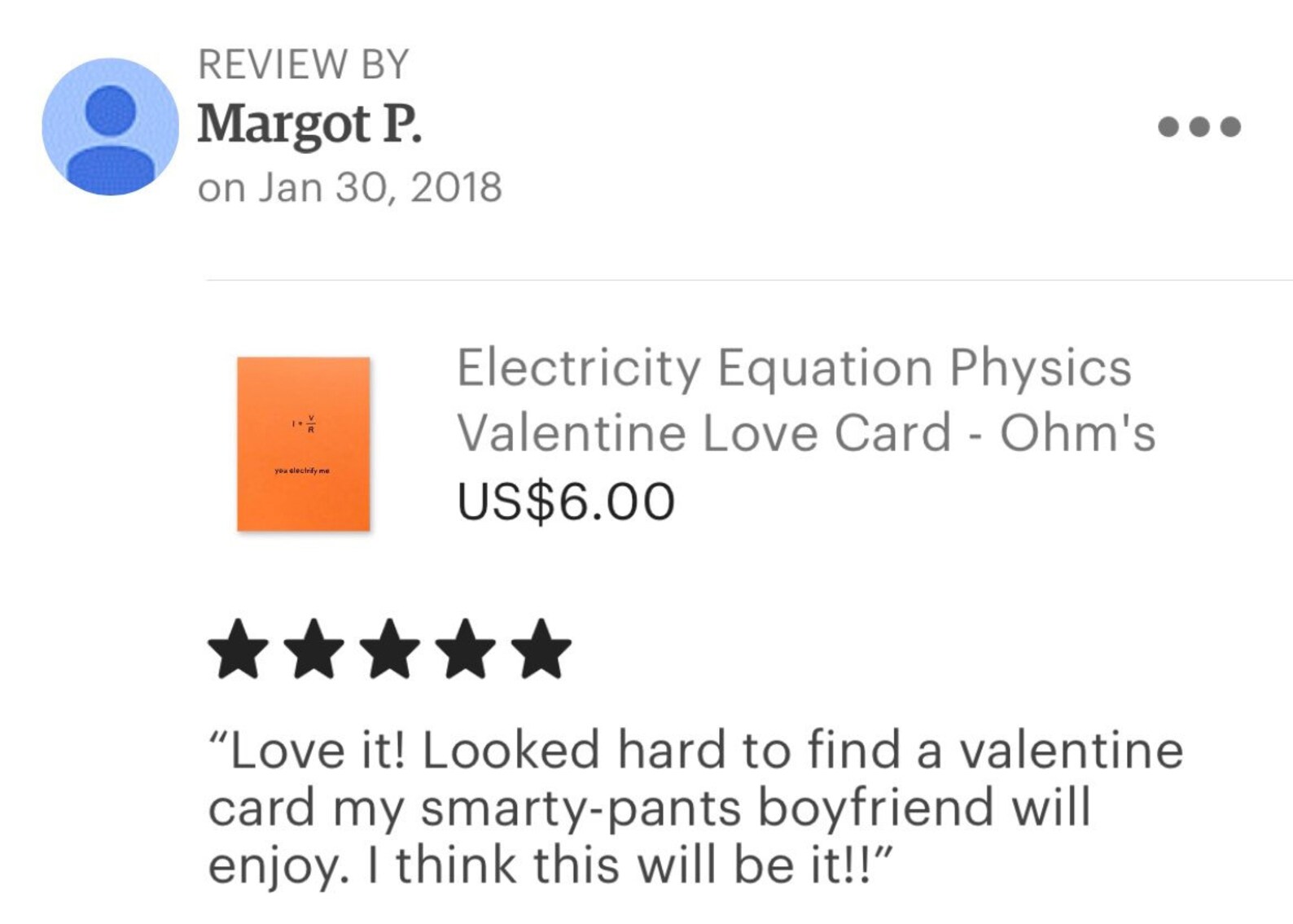 Electricity Equation Physics Valentine Love Card Ohm's | Etsy