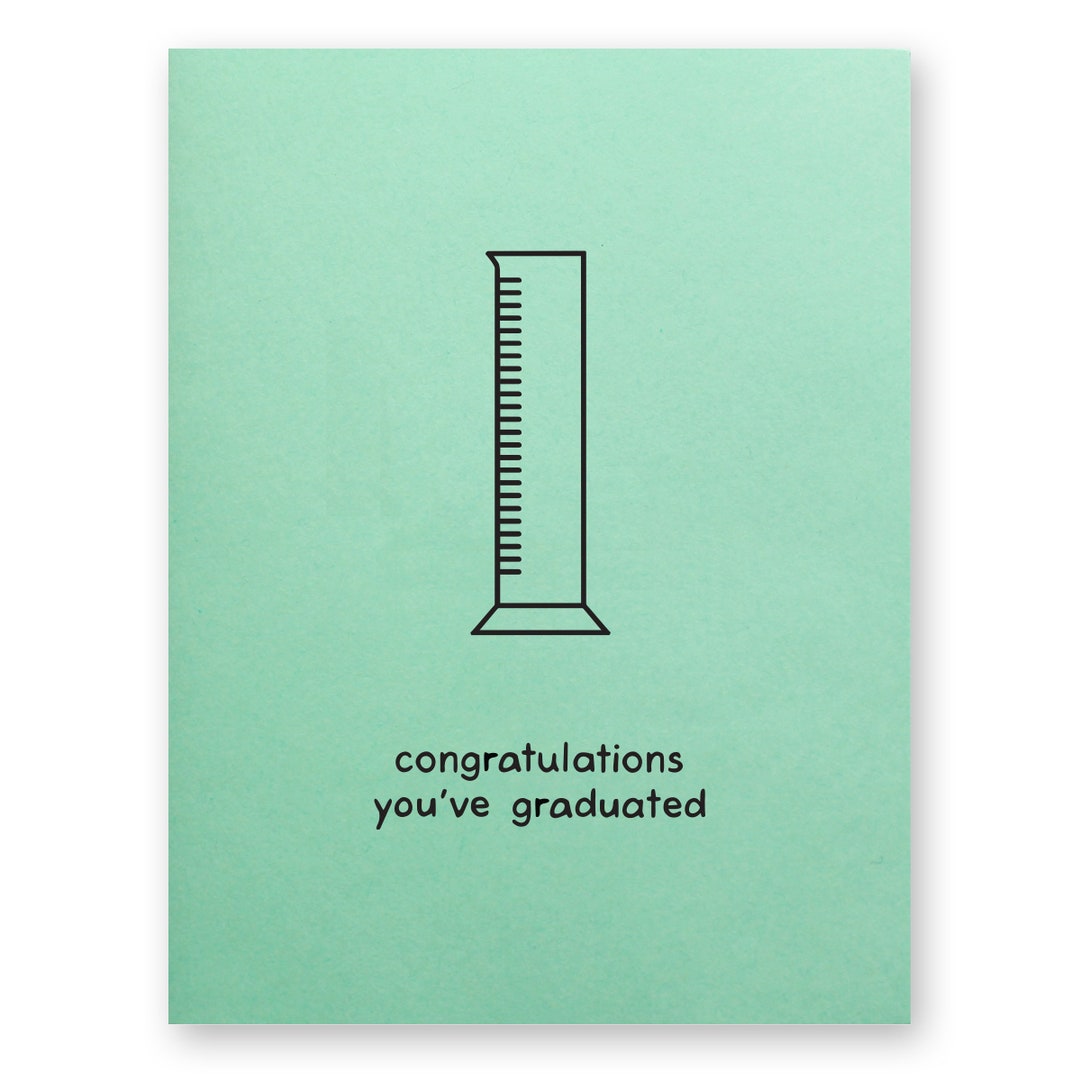 Science Graduation Card | Graduated Cylinder Chemistry Lab Glassware ...