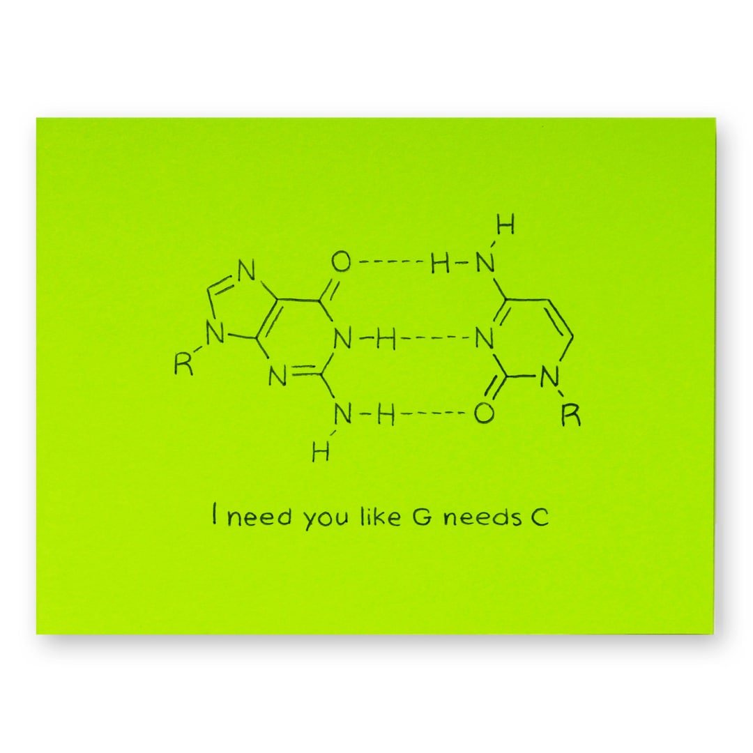 Biology Genetics Valentine Card | DNA Nucleotide Love Anniversary ...