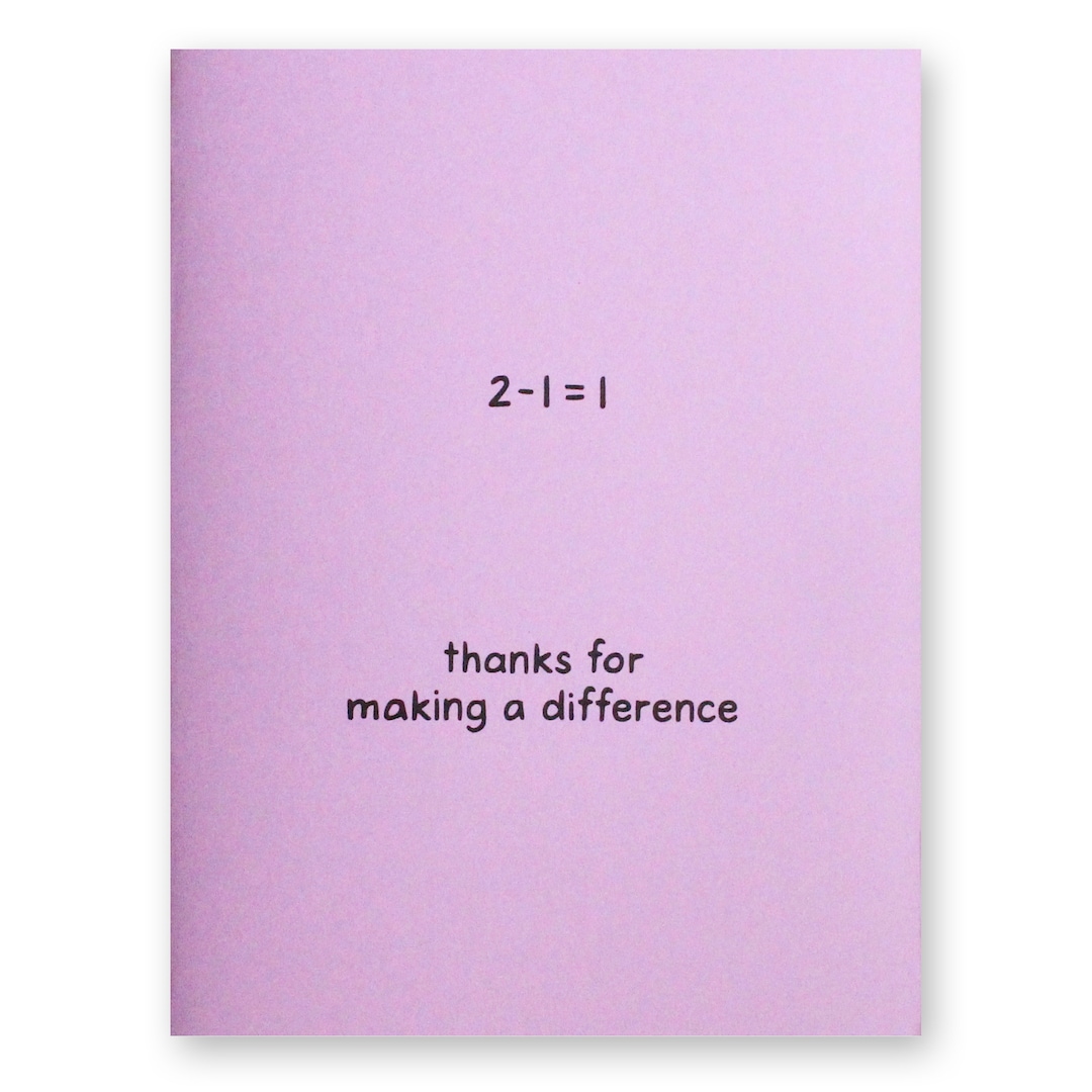 Math Thank You Card Thanks for Making A Difference - Achievement Math ...