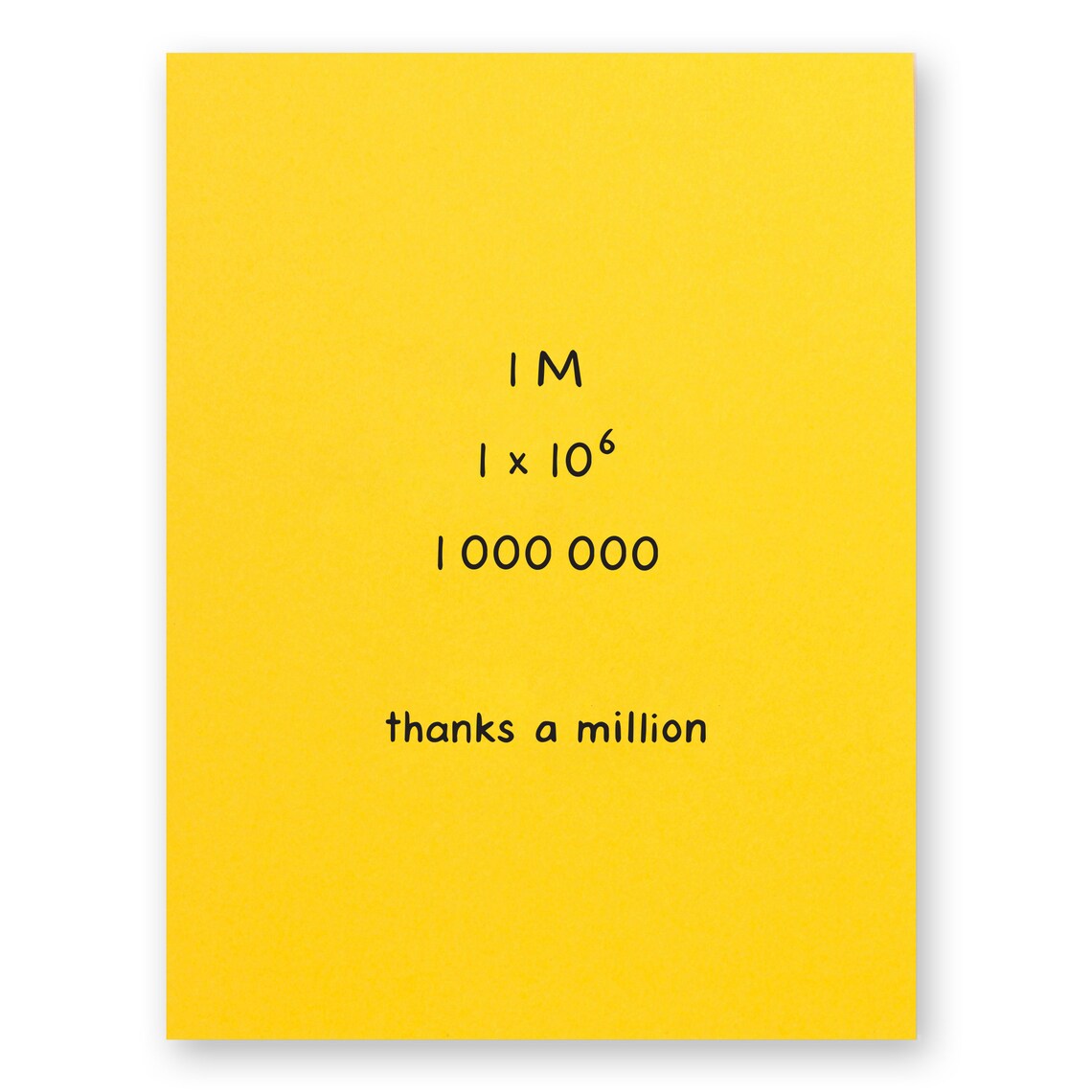 Math Thank You Card Thanks A Million Teacher Tutor - Etsy