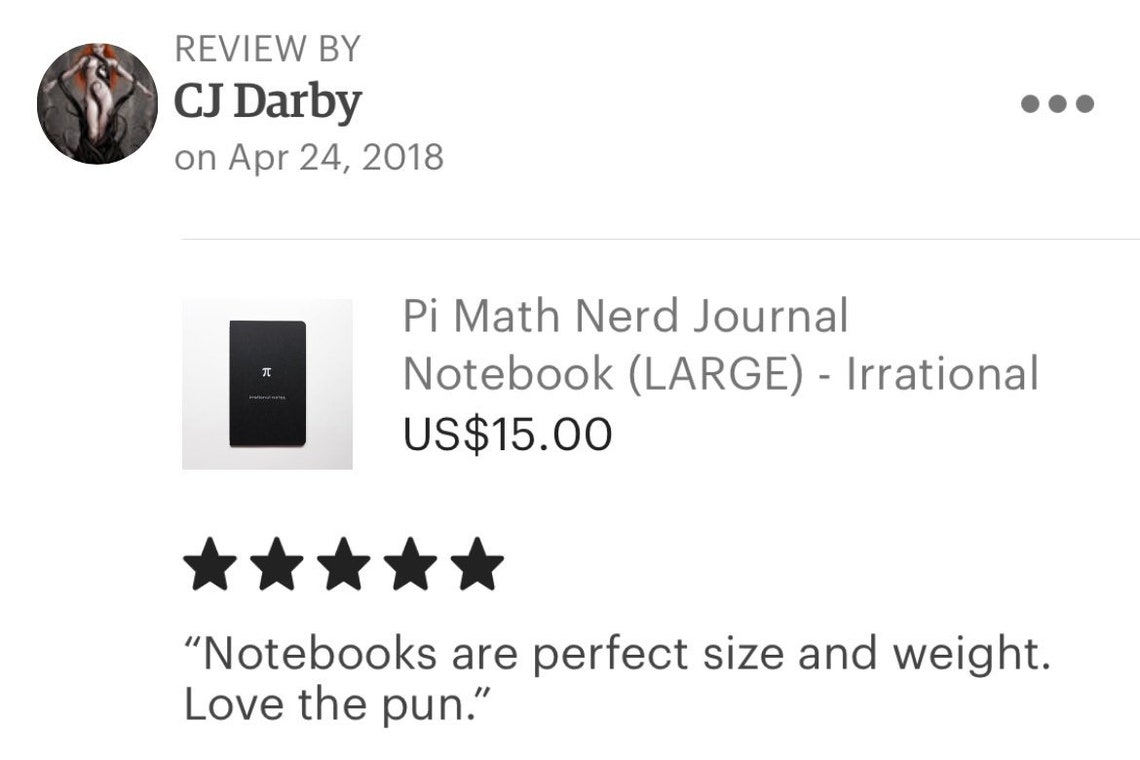 Pi Math Nerd Journal Notebook LARGE Irrational notes Pi | Etsy