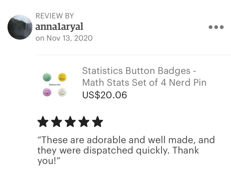 Statistics Button Badge 1.5 In Math Stats Set of 4 Nerd - Etsy