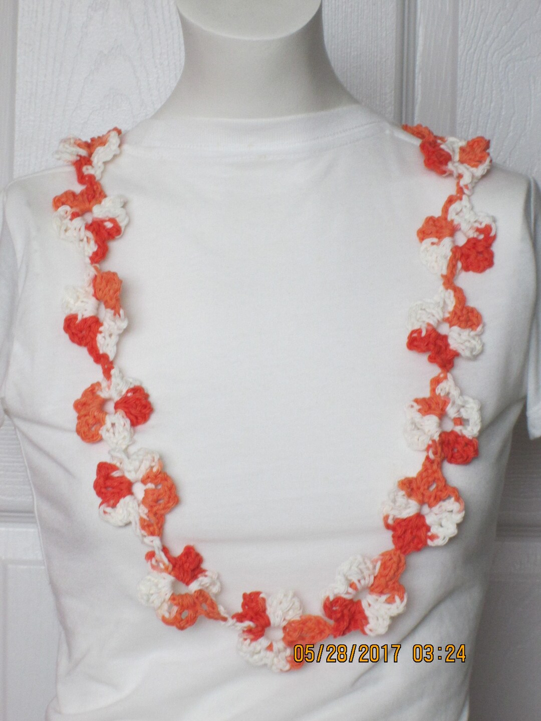 Cotton 6 Petal Lei~ Poppy~ Light Orange/orange/white - Etsy