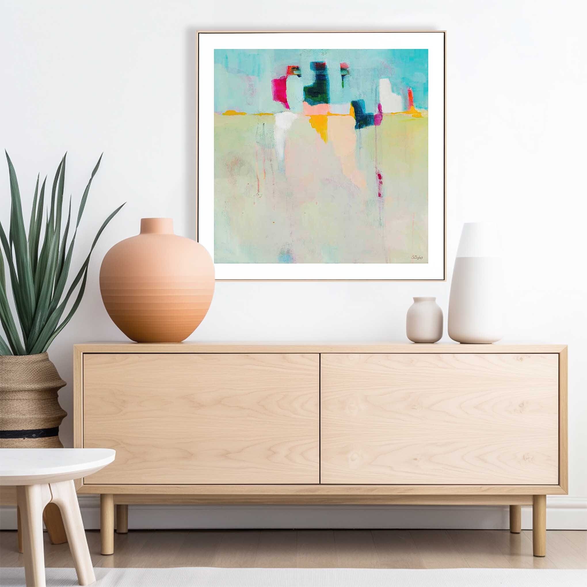 Small Abstract Modern Wall Art on Paper. Minimalist Art With Soft, Calm ...
