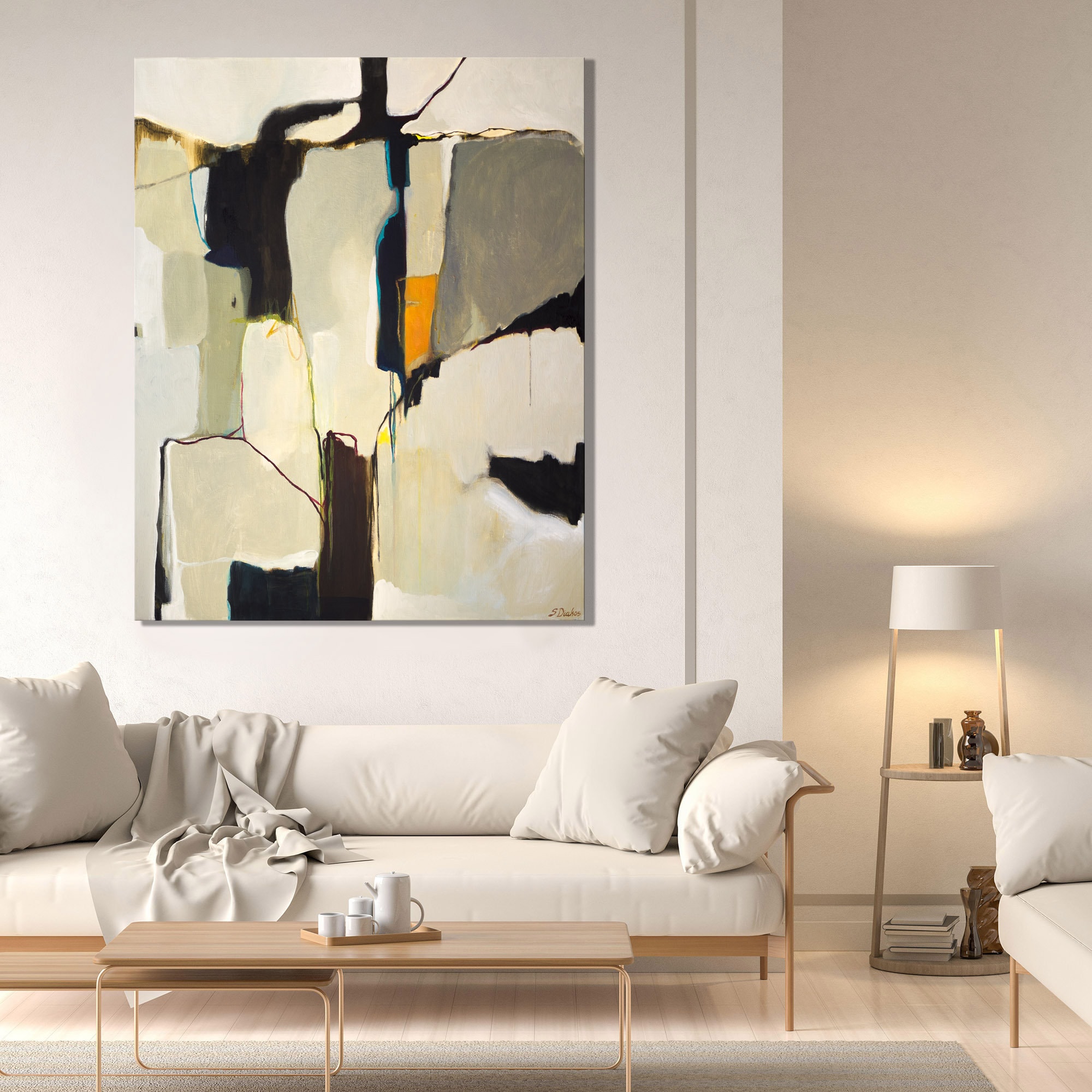 Original Contemporary Modern Wall Art PRINT. Canvas Decor for Living ...