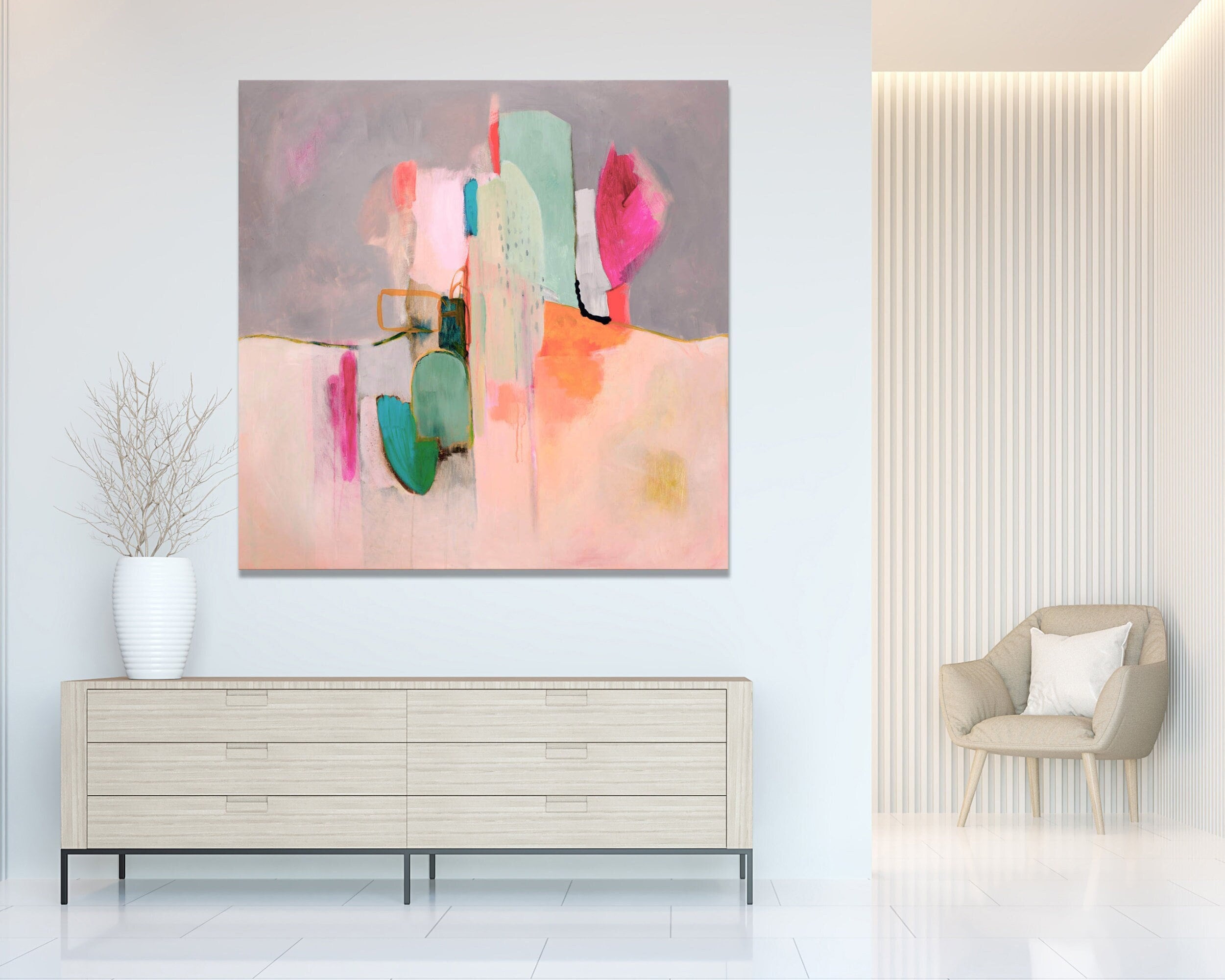 Oil Painting Abstract Painting Wall Artwork Original Oil Paintings On Cardboard Modern Abstract ...