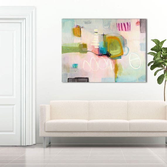 Large pink abstract print Abstract painting print abstract | Etsy