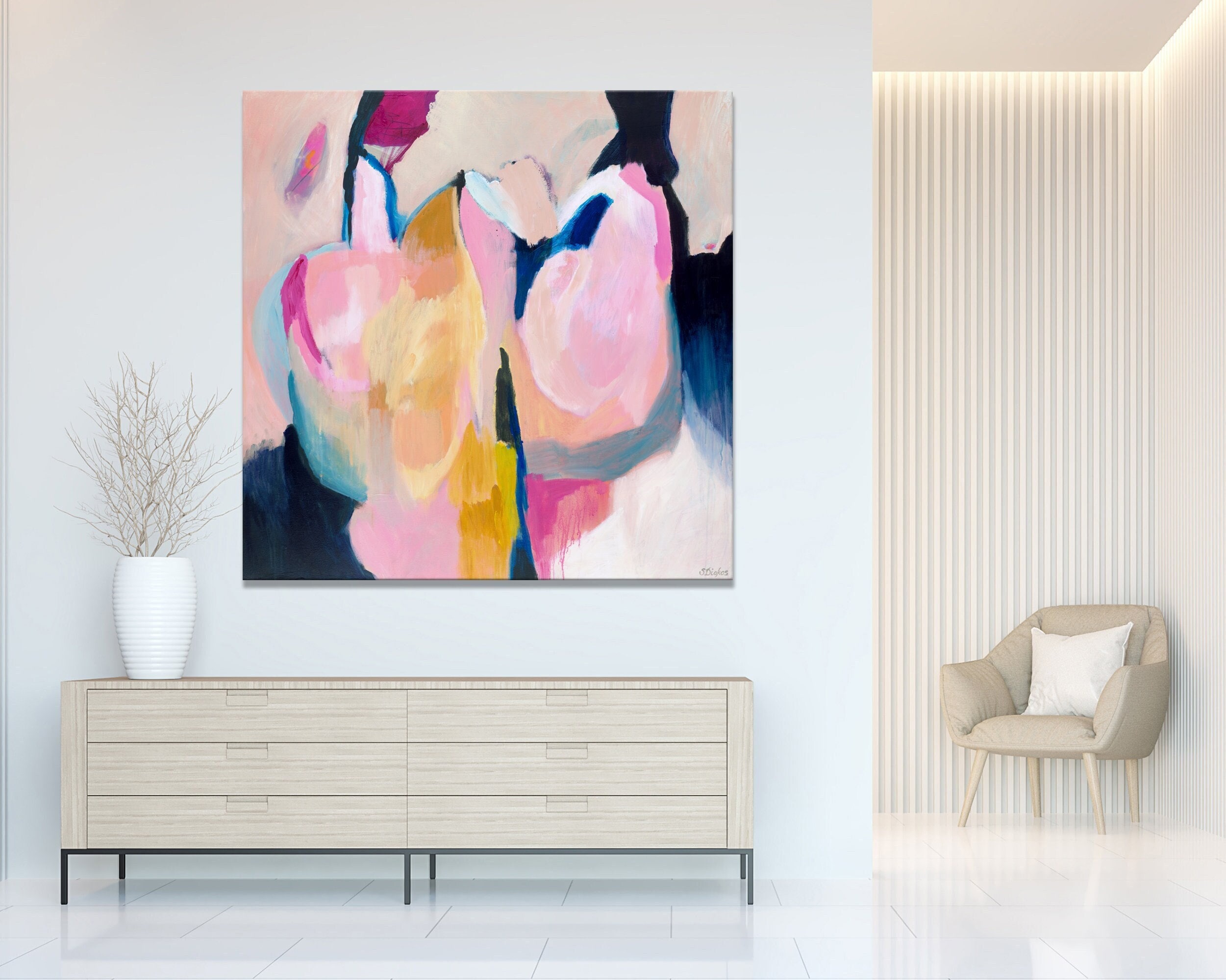 Abstract Wall Art for the Living Room, Colorful Abstract Painting on ...