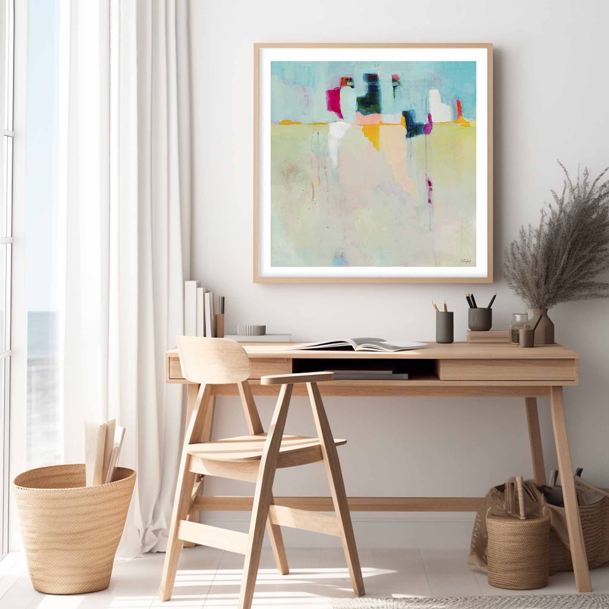 Small Abstract Modern Wall Art on Paper. Minimalist Art With Soft, Calm ...