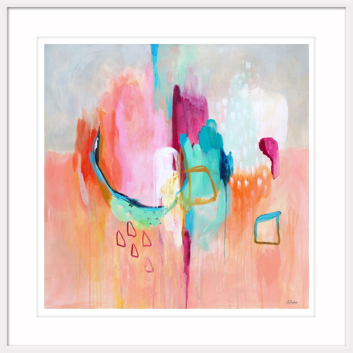 Abstract Print Large Pink Abstract Painting Print Coral Pink - Etsy ...