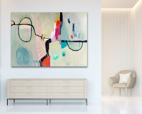 Large print of abstract modern artwork on canvas and fine art | Etsy