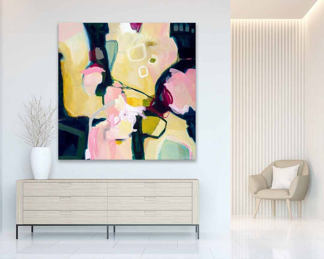 Soft Feminine Abstract Art Print From My Original Abstract Painting on ...