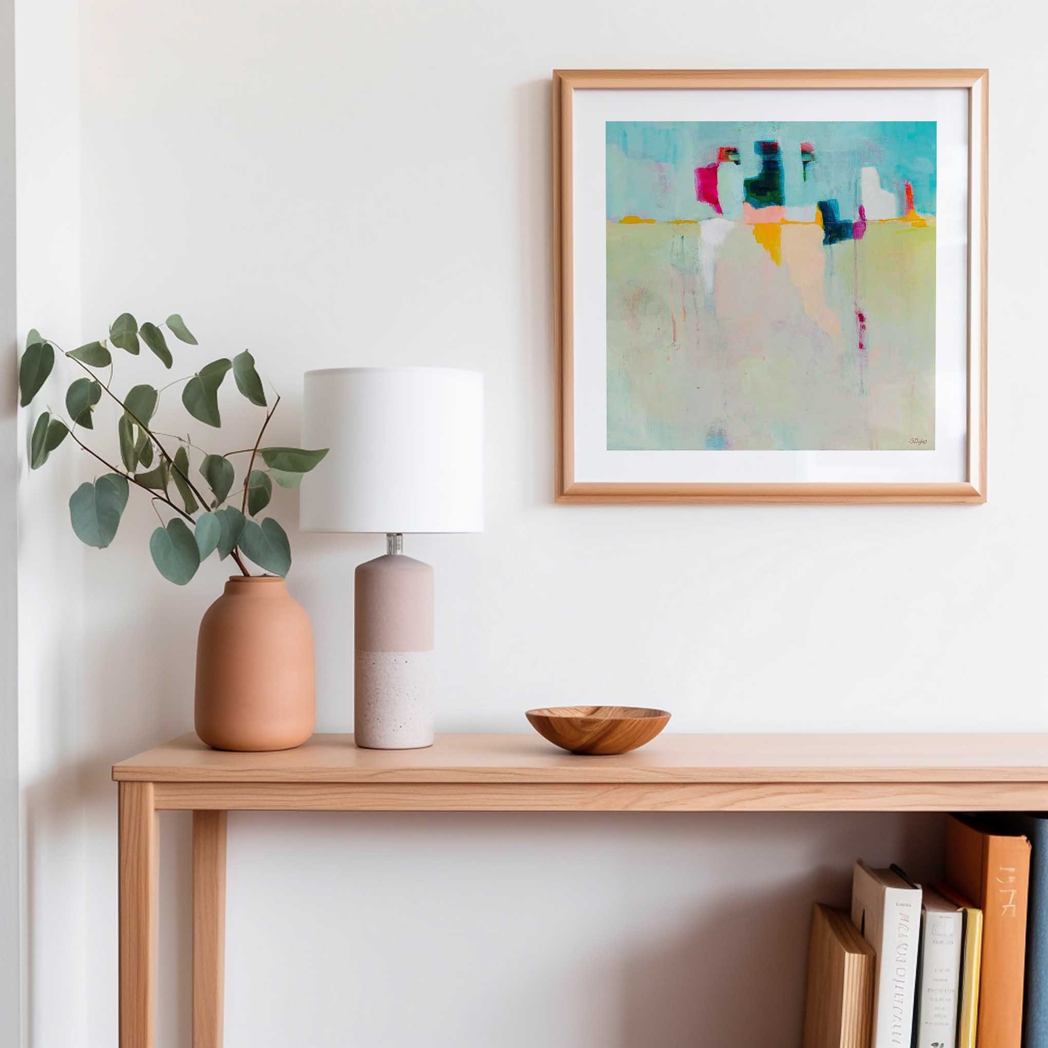 Small Abstract Modern Wall Art on Paper. Minimalist Art With Soft, Calm ...