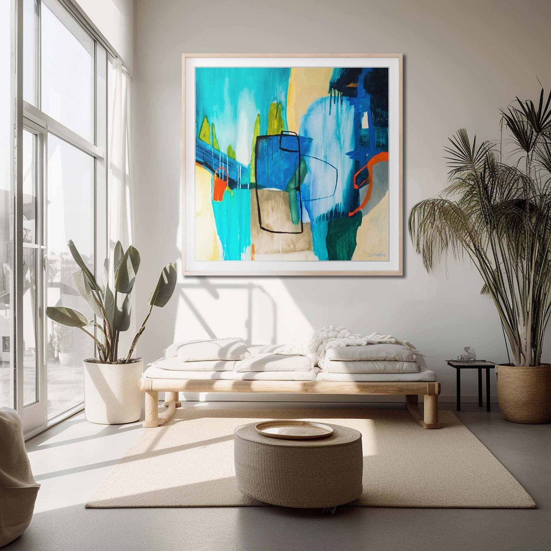 Large Colorful Abstract Wall Art Print of Original Painting, Modern ...