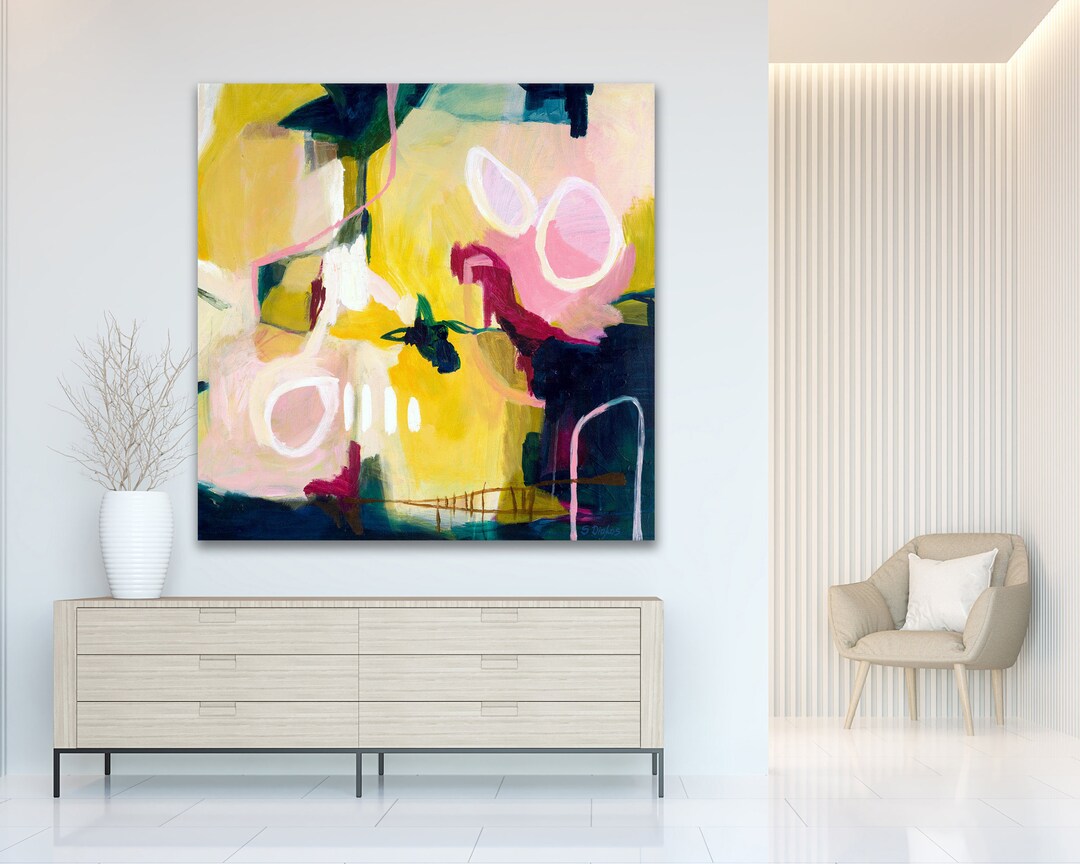 Pink Abstract Art Print Large, Abstract Painting Print, Australian ...