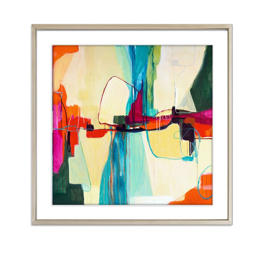 Extra Large colourful abstract art print from my original | Etsy