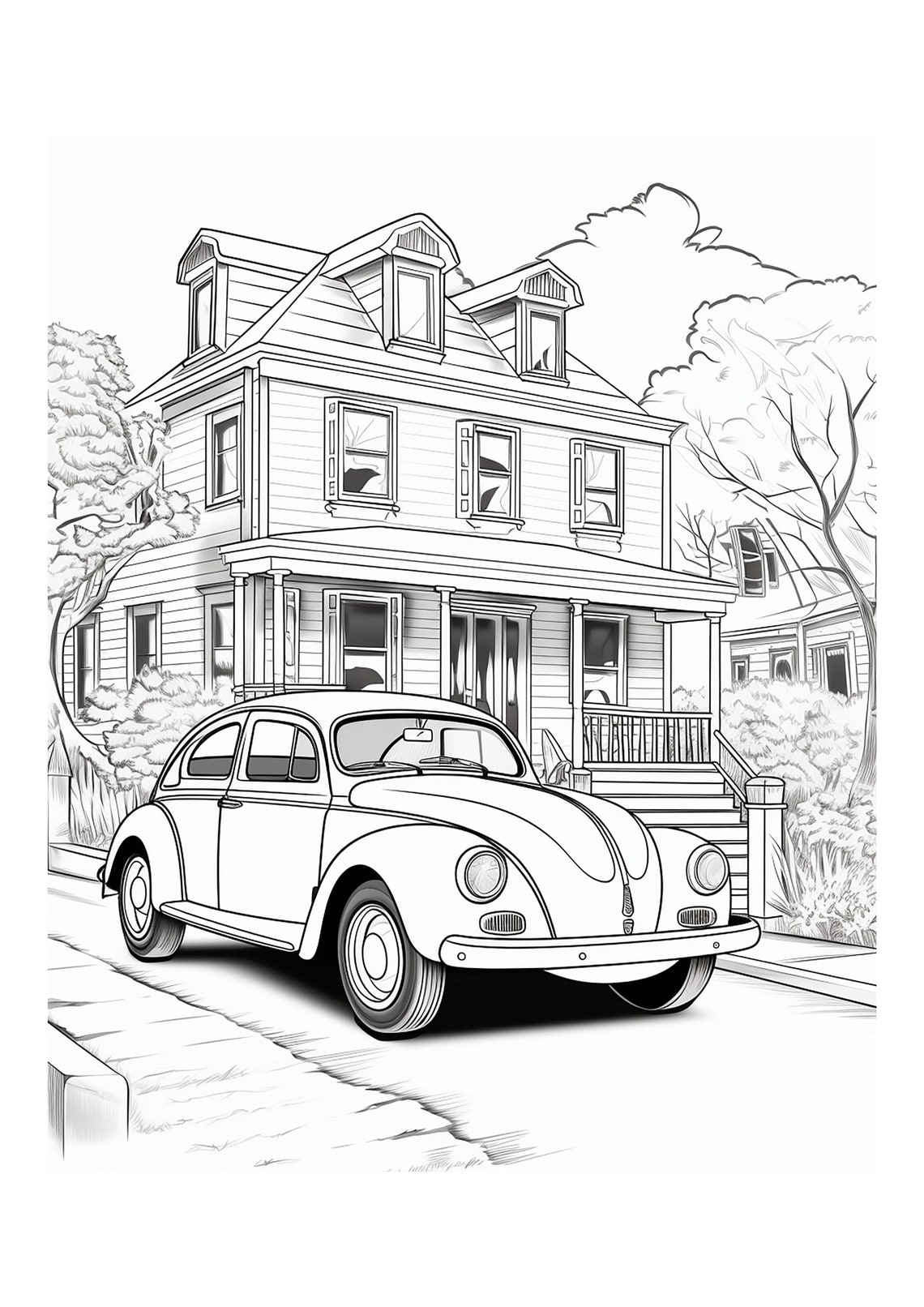 PRINTABLE -timeless Classic Vehicles: Old Cars Coloring Page for Kids ...