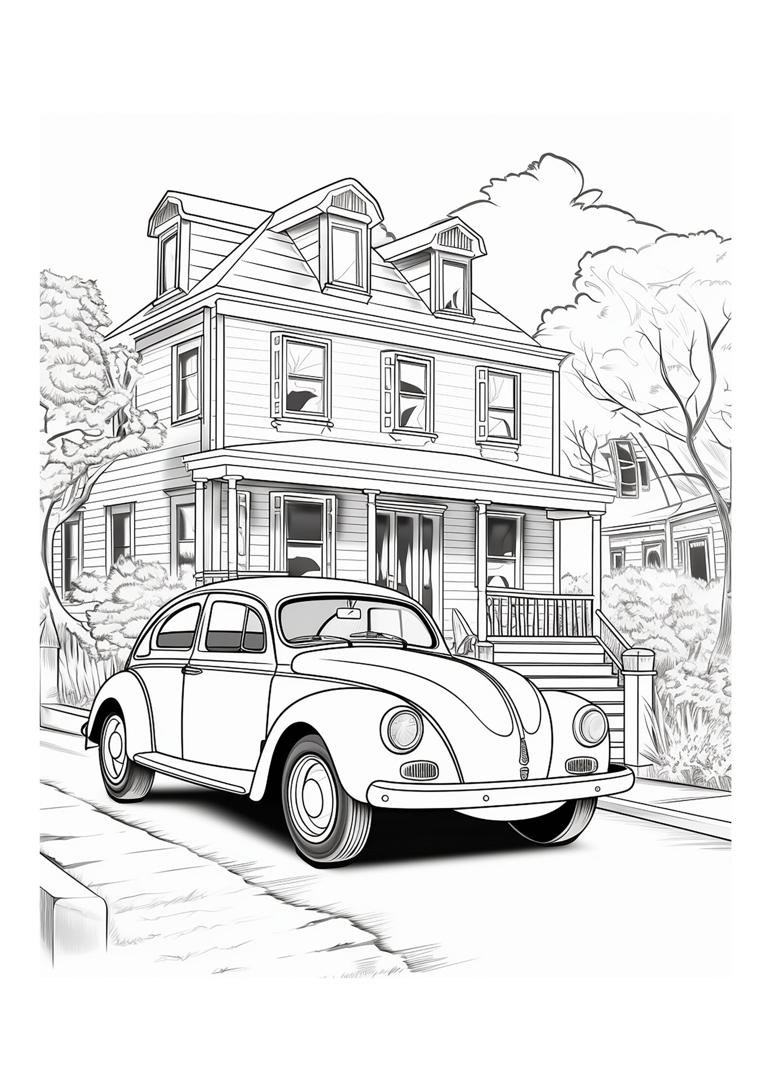 PRINTABLE -timeless Classic Vehicles: Old Cars Coloring Page for Kids ...