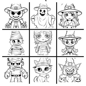 PRINTABLE Halloween Coloring Pages for Kids : Cute Halloween Creatures ...