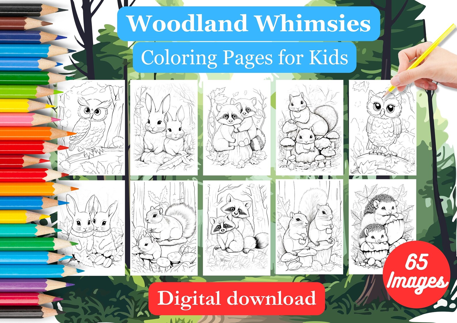 PRINTABLE - Woodland Whimsies: Coloring Pages for Kids and Nature ...
