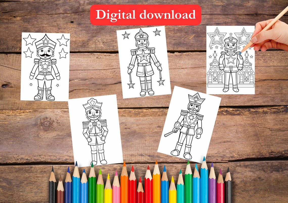 PRINTABLE - Christmas Magical Nutcracker Coloring Pages for Kids ...