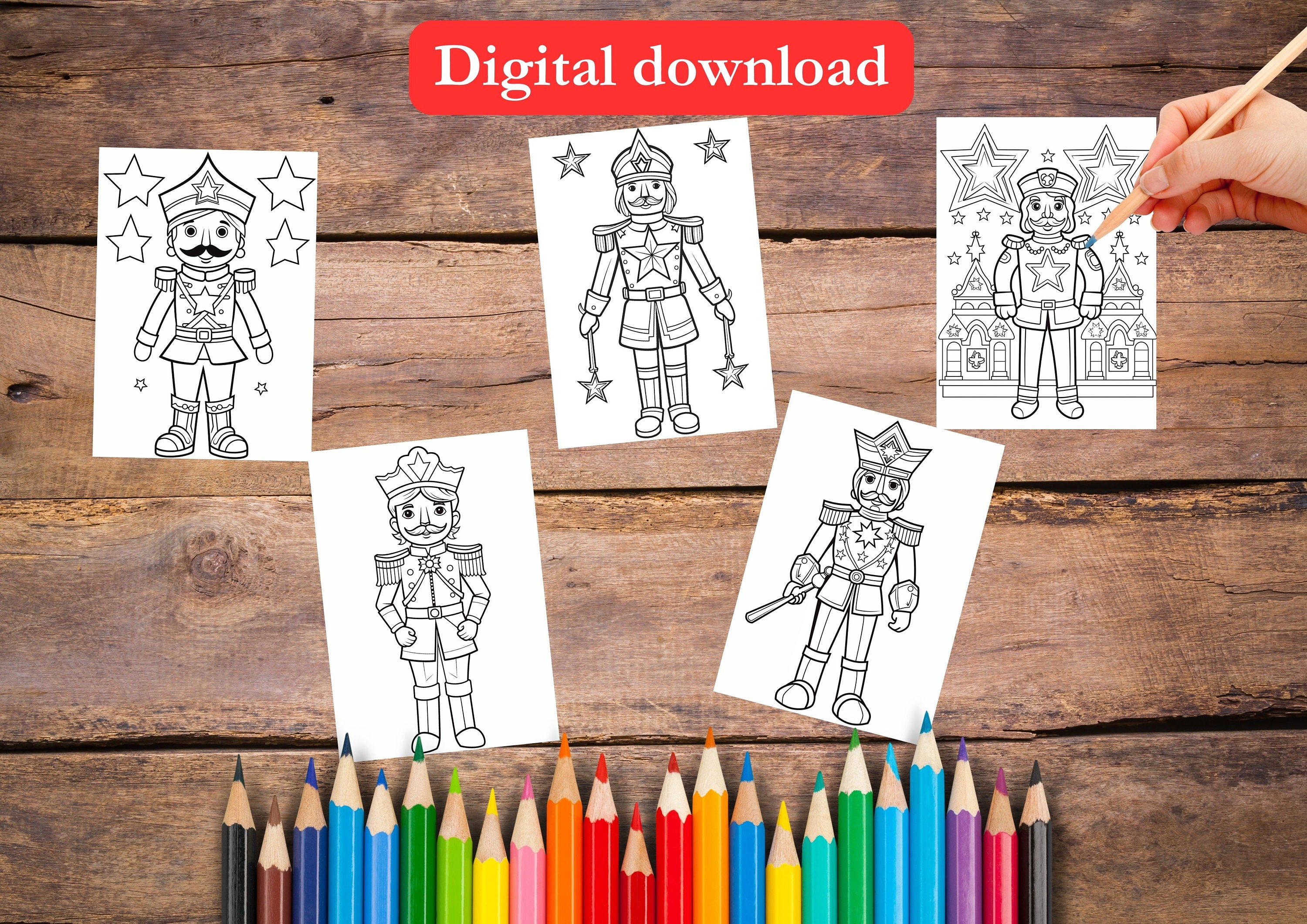 PRINTABLE - Christmas Magical Nutcracker Coloring Pages for Kids ...