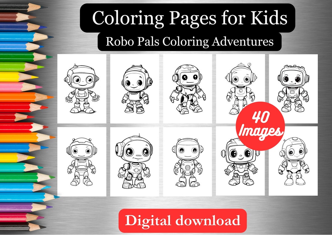 PRINTABLE- Robo Pals Coloring Adventures Coloring for Kids, Adorable ...