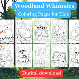 PRINTABLE - Woodland Whimsies: Coloring Pages for Kids and Nature ...