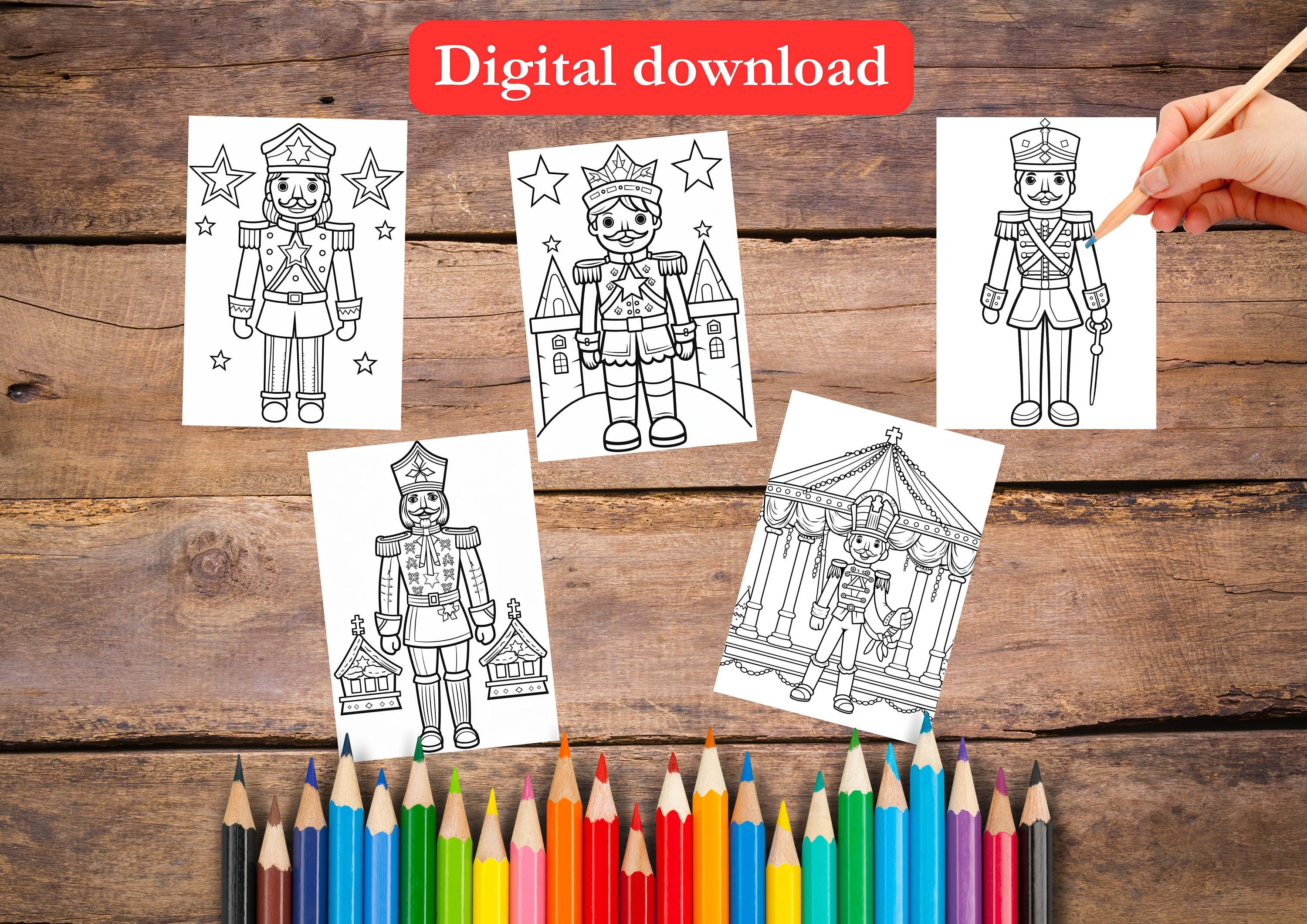 PRINTABLE - Christmas Magical Nutcracker Coloring Pages for Kids ...