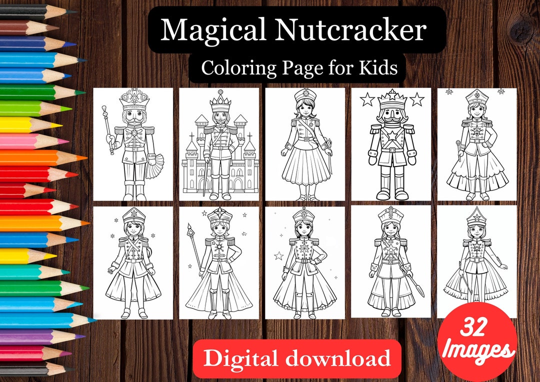 PRINTABLE - Christmas Magical Nutcracker Coloring Pages for Kids ...