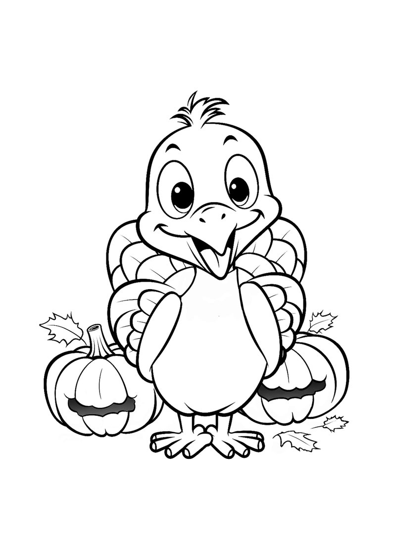 PRINTABLE- Thanksgiving Turkeys Coloring Pages for Kids, Gobble Gobble ...