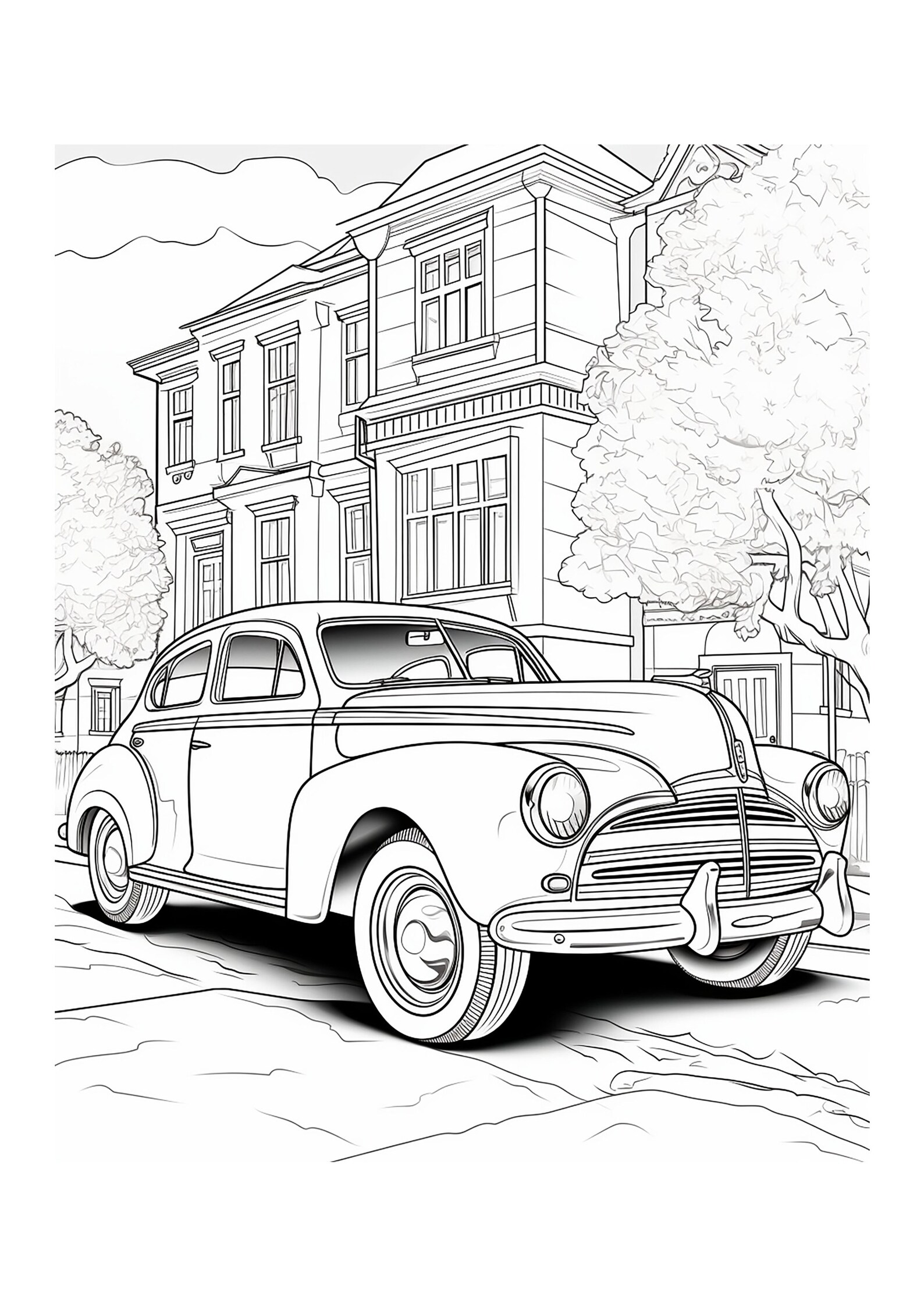 PRINTABLE -timeless Classic Vehicles: Old Cars Coloring Page for Kids ...