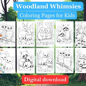 PRINTABLE - Woodland Whimsies: Coloring Pages for Kids and Nature ...