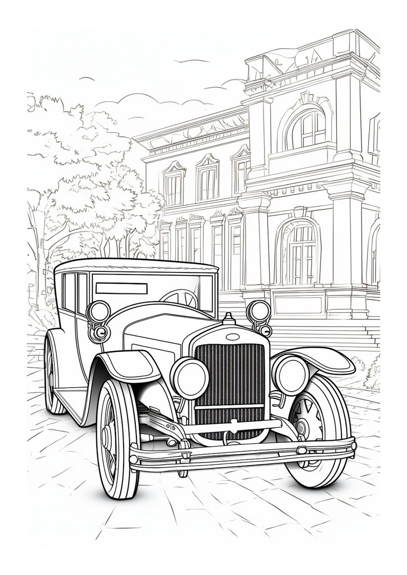 PRINTABLE -timeless Classic Vehicles: Old Cars Coloring Page for Kids ...