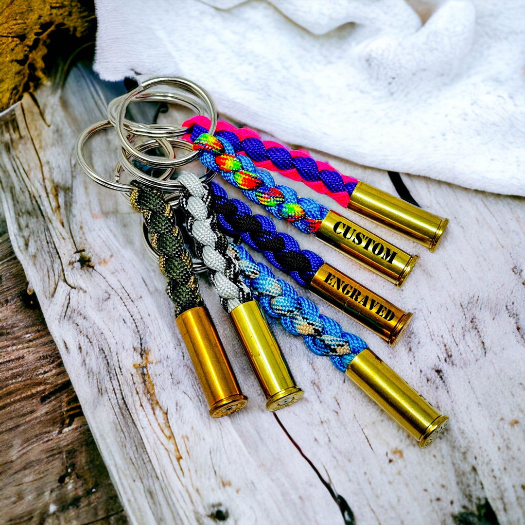 Paracord Keychain - .38 Special - Custom Engraved - Bullet Keychain ...