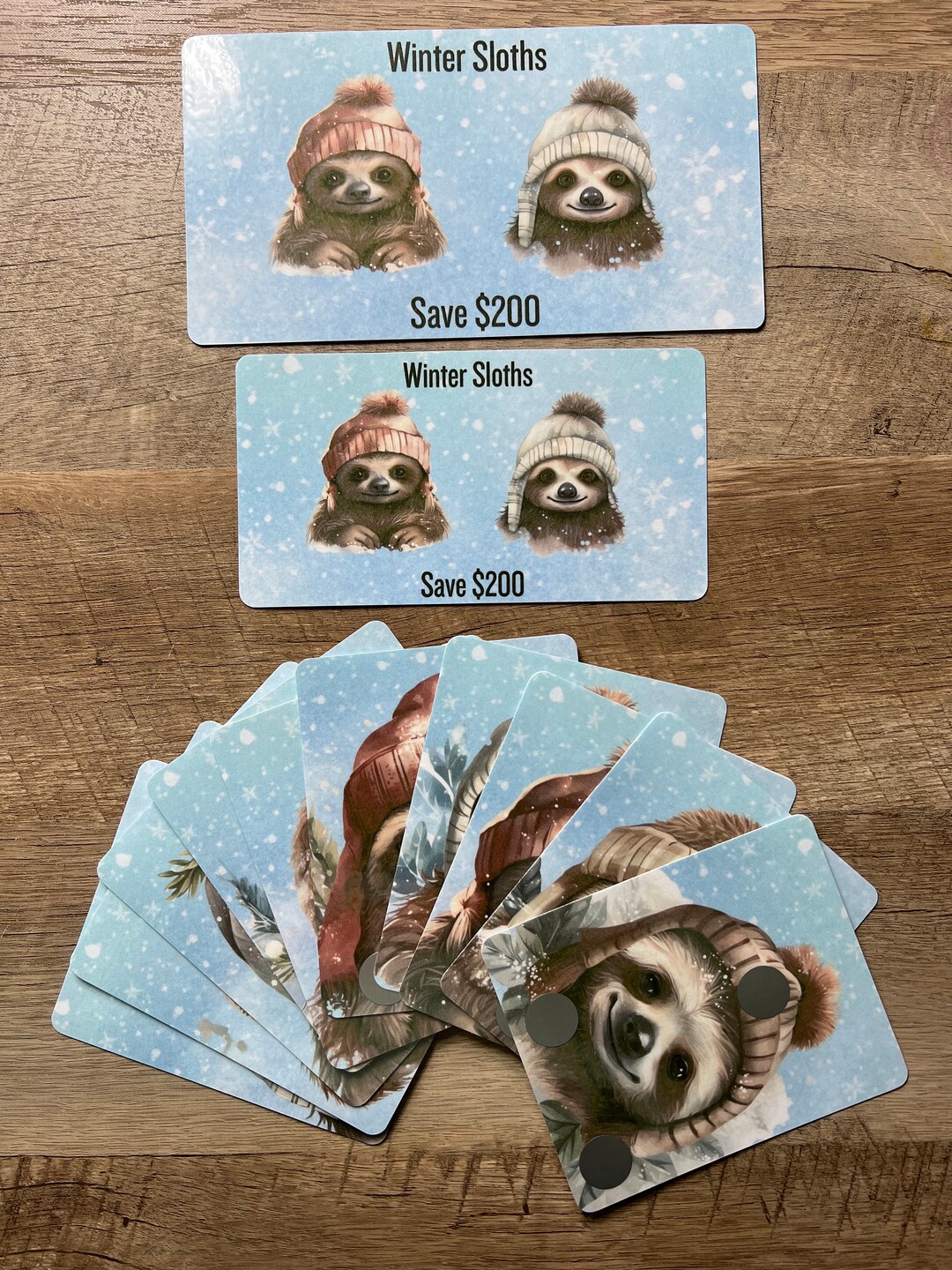Winter Sloths 10 Cards Savings Challenge Save 200 Mystery Scratch off ...