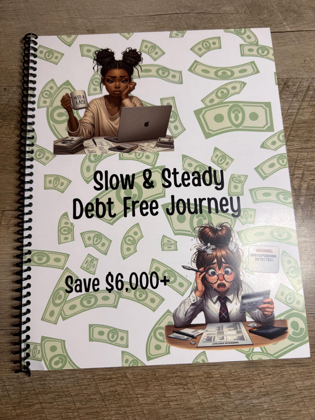 Slow and Steady Debt Free Journey Savings Challenge Book || Save 6000 ...