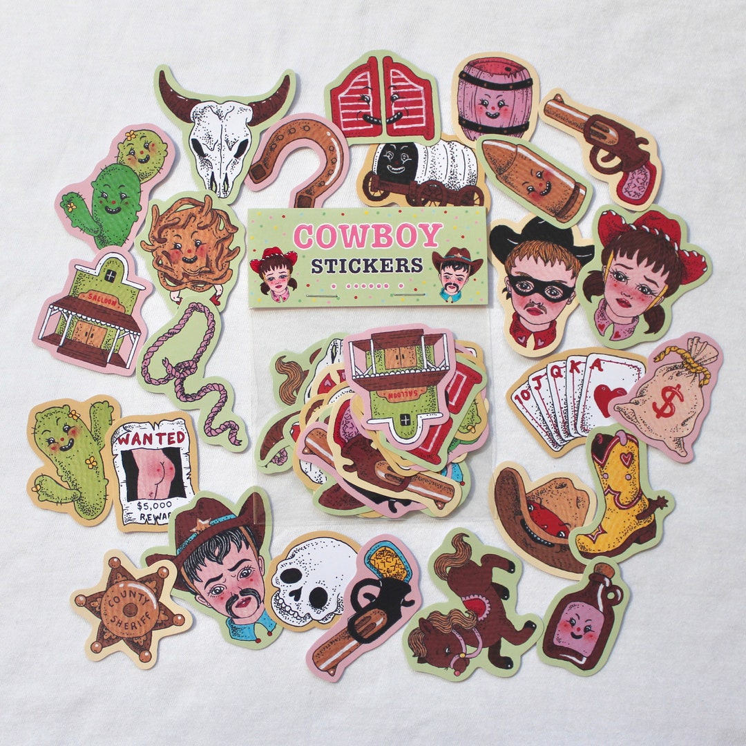 Cowboy STICKERS (25 Pack) - Etsy