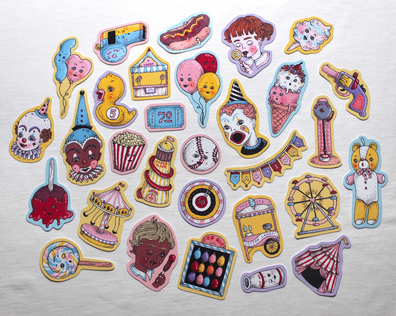 Carnival STICKERS (30 Pack) - Etsy