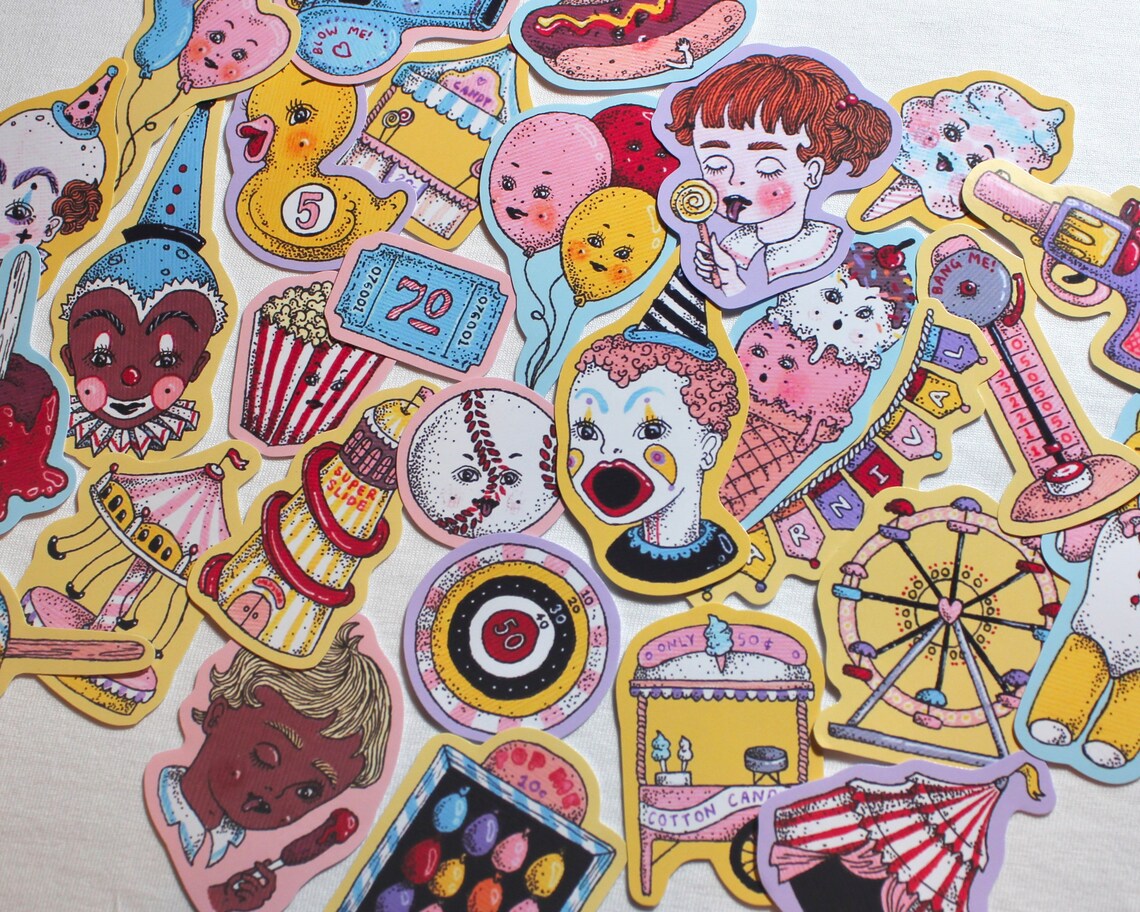 Carnival STICKERS 30 Pack - Etsy